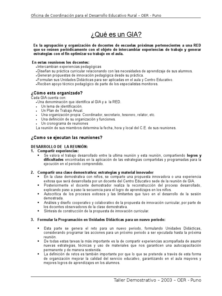 Qué Es Un GIA | PDF | Salón de clases | Maestros