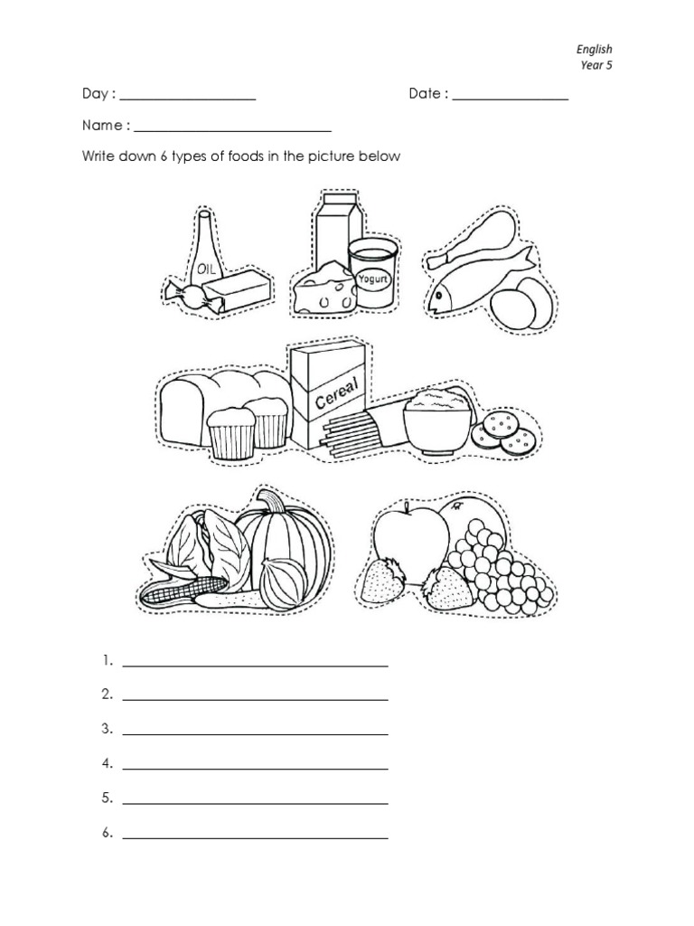 Food Pyramid Worksheet | PDF