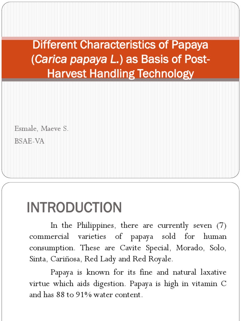 Characteristics of Papaya Varieties | PDF