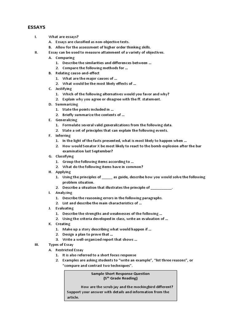Essays | PDF | Essays | Question