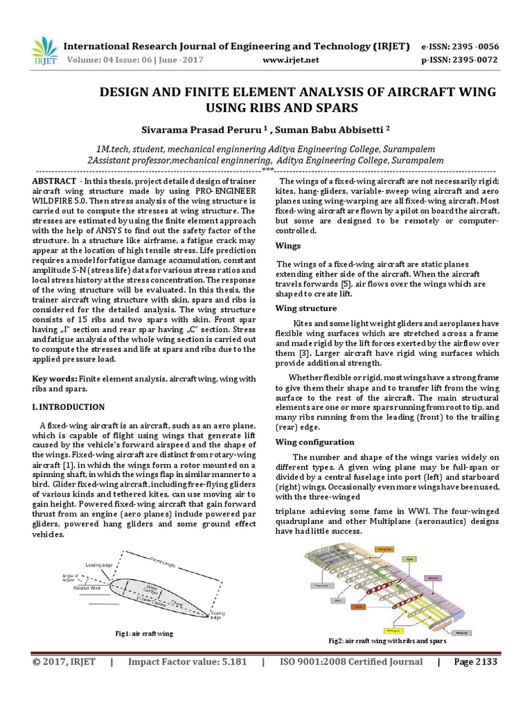 Design and Finite Element Analysis of Ai PDF | PDF | Fixed Wing ...