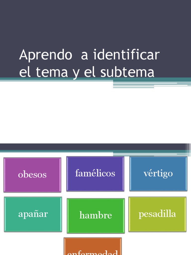Aprendo A Identificar El Tema y El Subtema | PDF | Célula madre | Sangre
