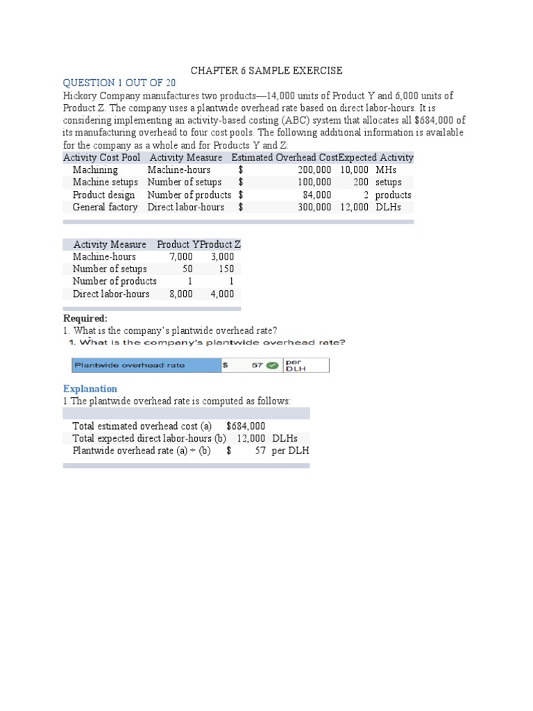 ABC Costing Exercise | Business | Business Economics
