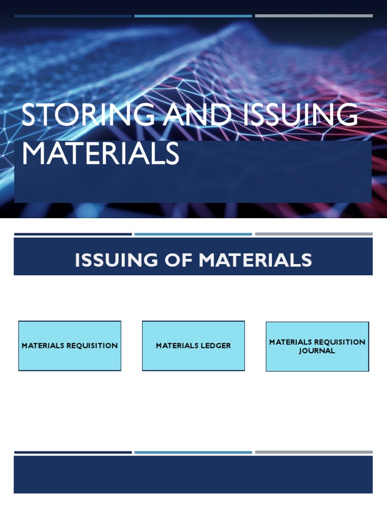 Materials Storage and Issuance Guide | PDF | Finance & Money Management ...