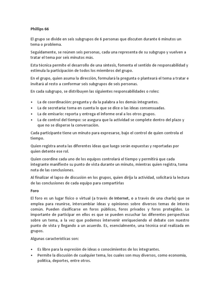 Phillips 66 | PDF | Seminario | Sicología