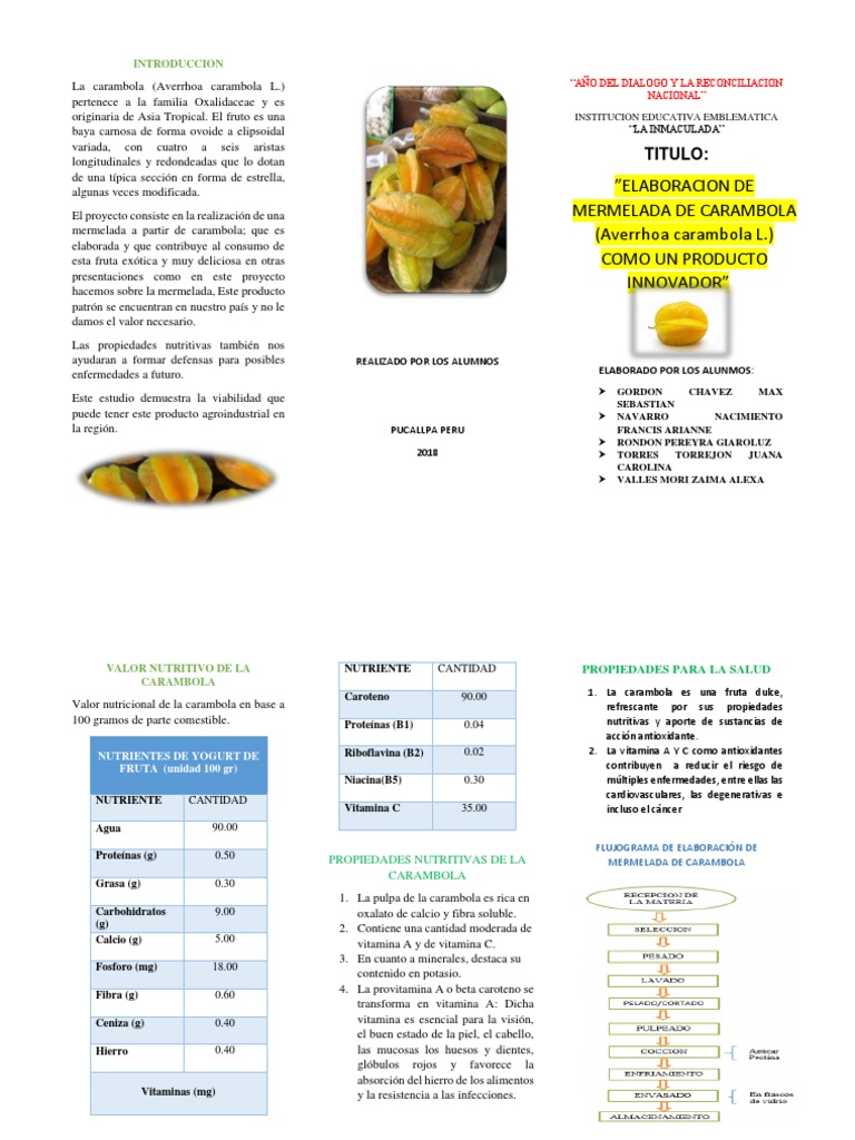 Triptico - Mermelada | PDF | Nutrición | Dieta y nutrición