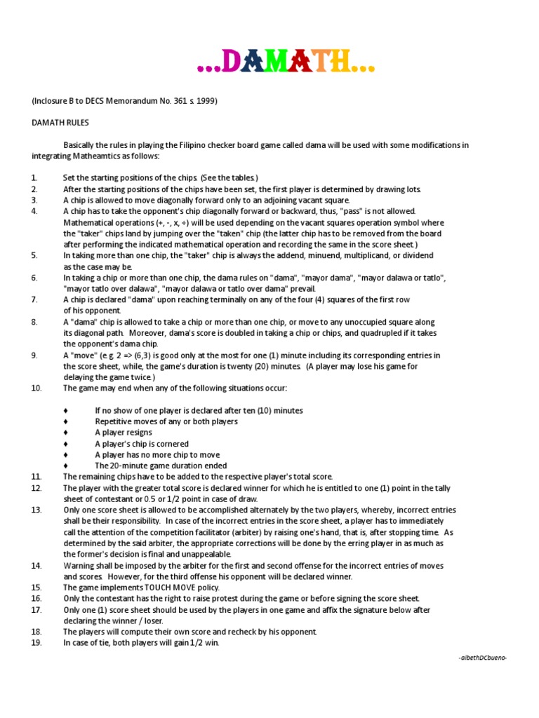 Damath | PDF | Abstract Algebra | Numbers