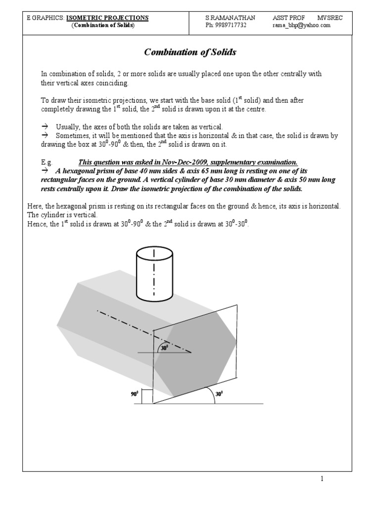 5.1 Isometric Drawings - Solids Combination | PDF | Sphere | Ellipse
