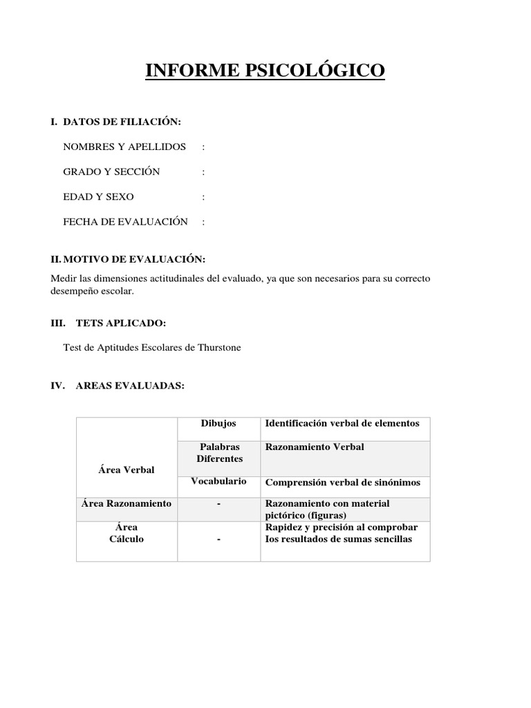 Formato Informe Tea | PDF