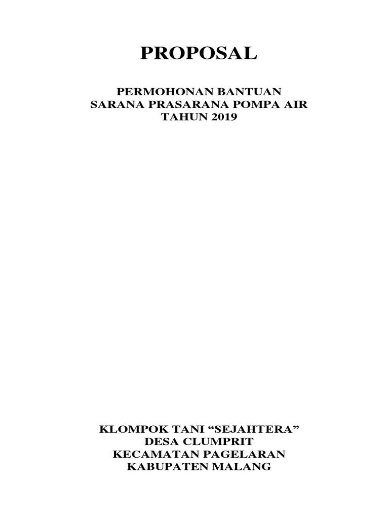 Proposal Pompa Air 2018 | PDF