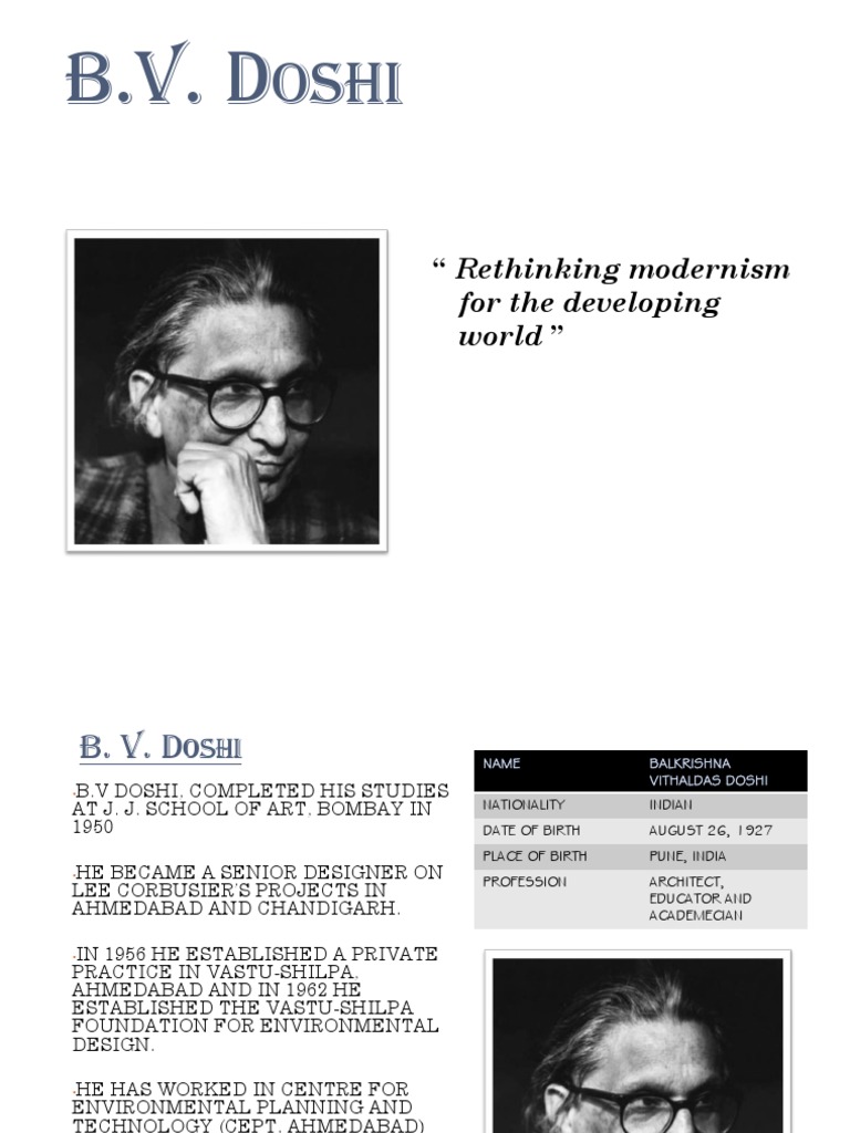 B V Doshi | PDF | Clothing | Economic Sectors