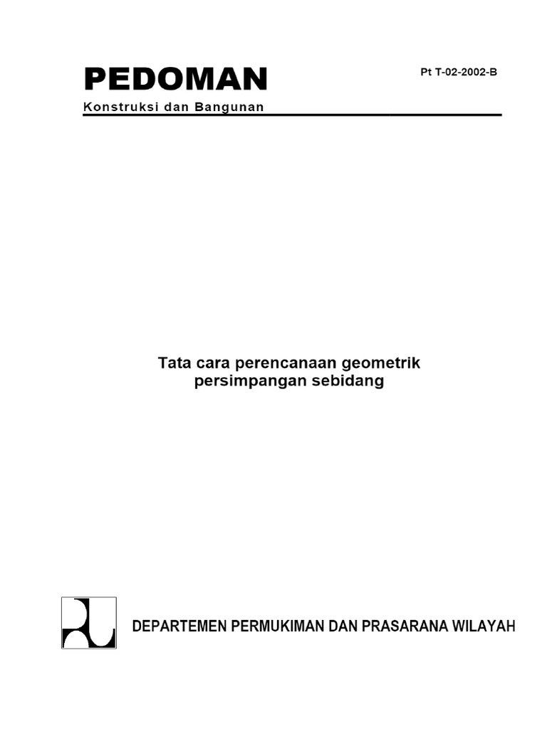 Tata Cara Perencanaan Geometrik Persimpangan Sebidang | PDF