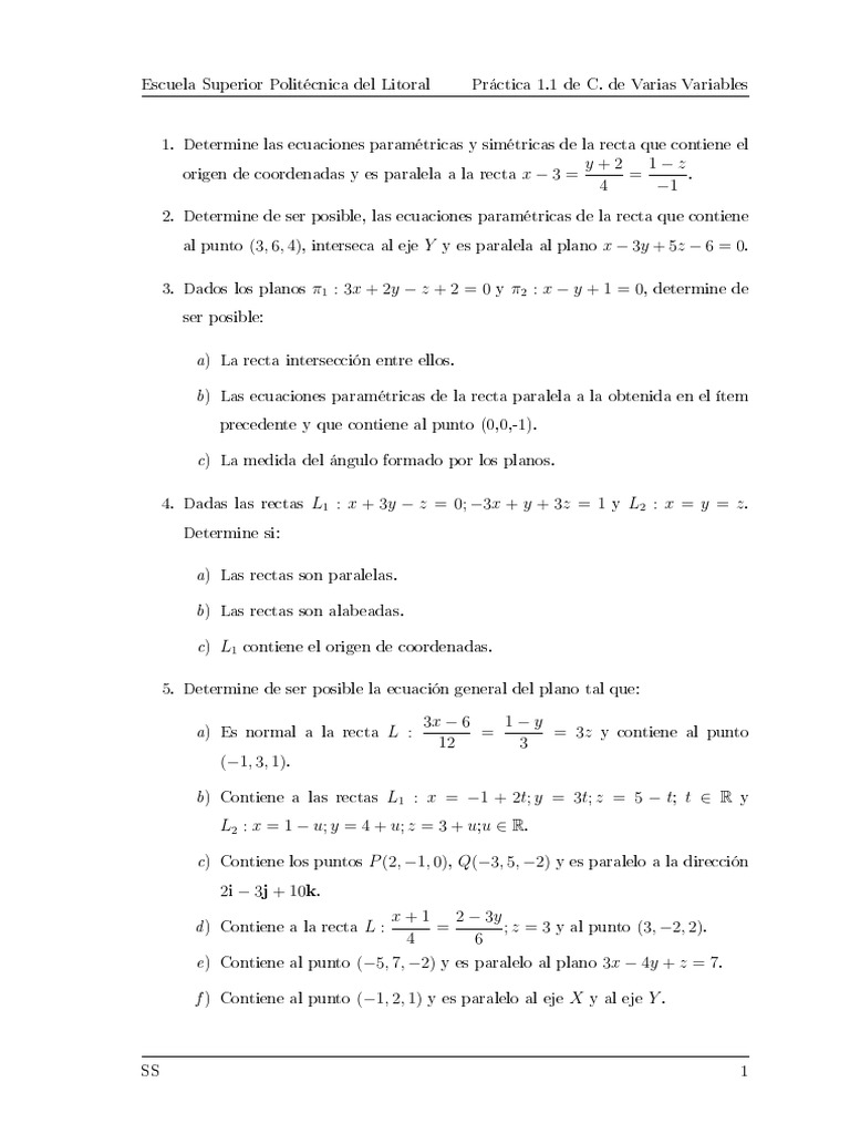 Calculo de Varias Variables | PDF | Línea (geometría) | Geometría ...