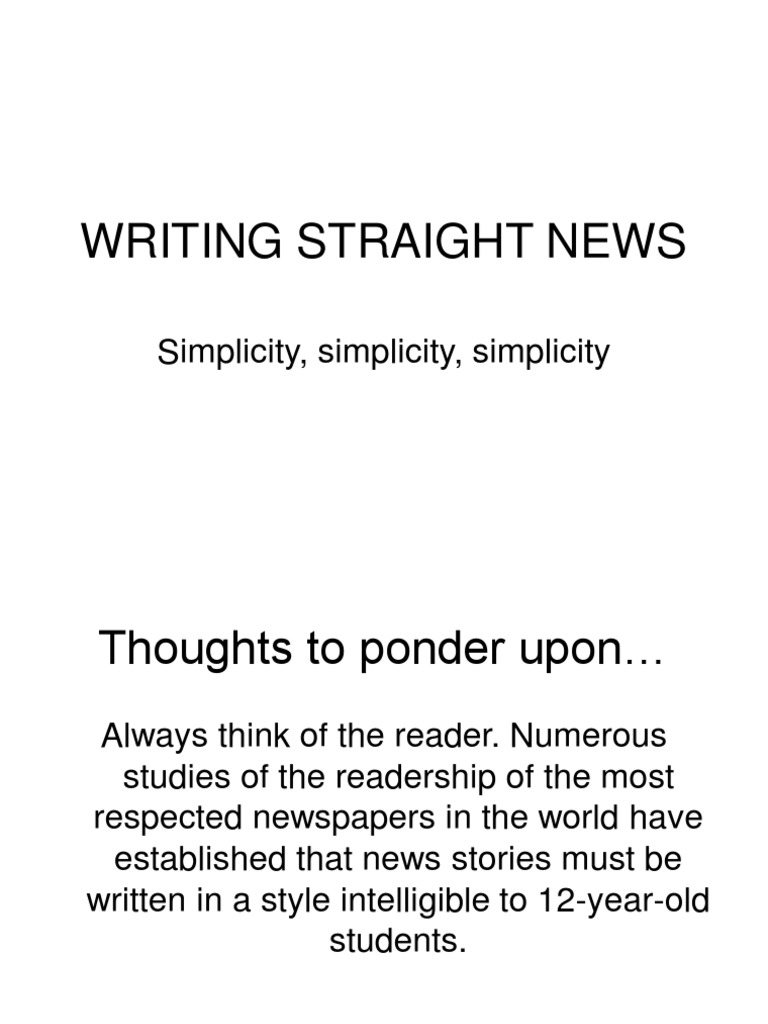 Writing Straight News | PDF | News | Truth