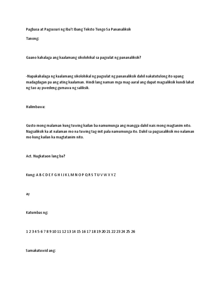 Pagbasa at Pags-WPS Office | PDF