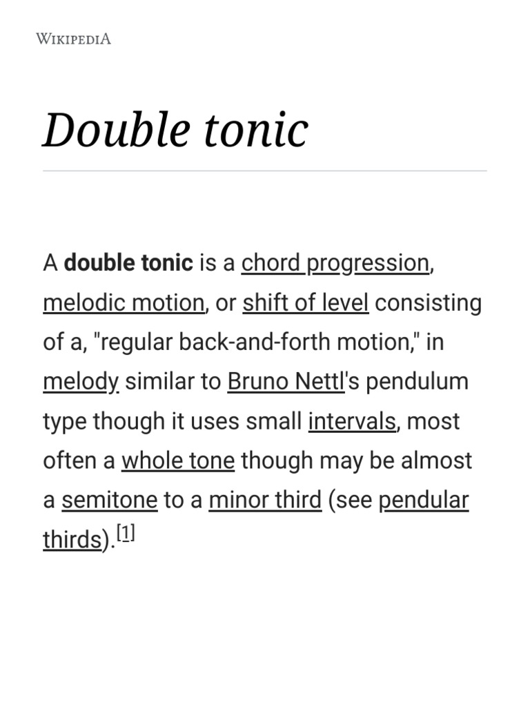 Double Tonic - Wikipedia | PDF | Music Theory | Elements Of Music