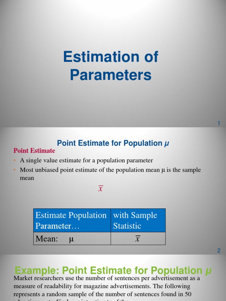 4 - Estimation | PDF | Confidence Interval | Standard Deviation