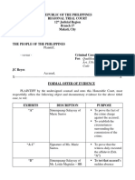 Sample Formal Offer of Evidence | PDF | Prosecutor | Common Law