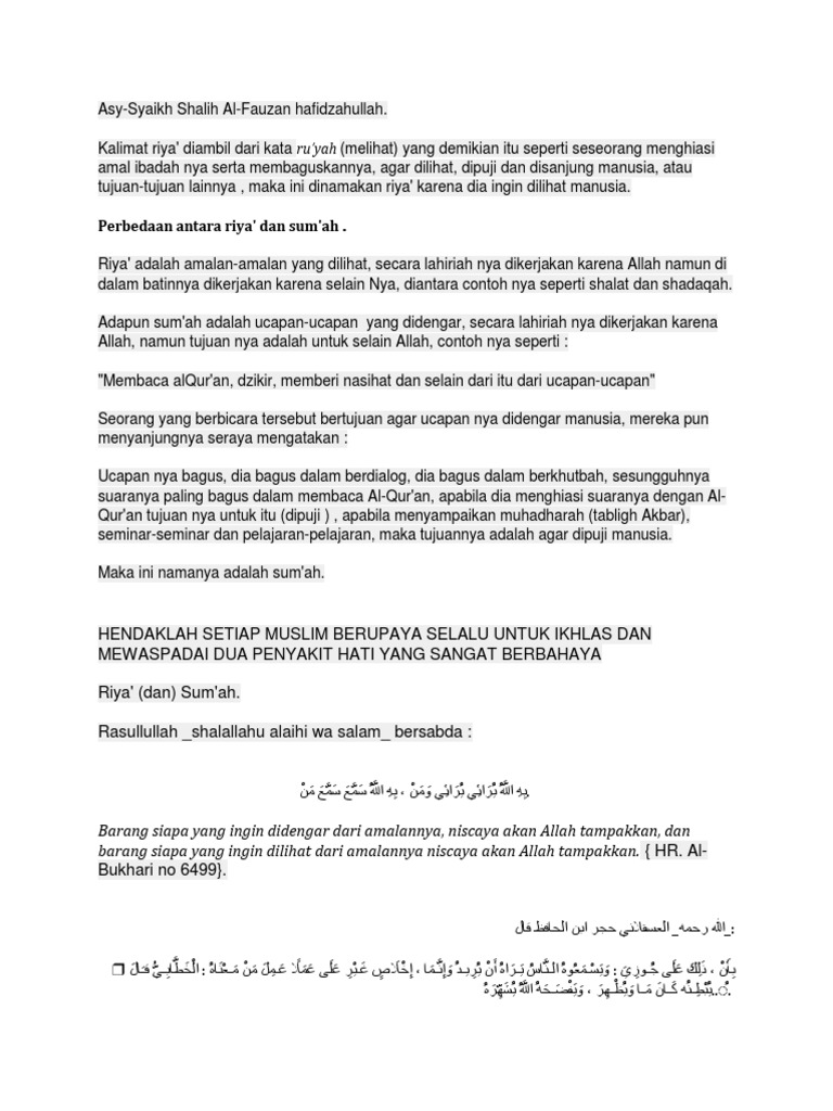 Riya Dan Sumah | PDF | Agama & Spiritualitas