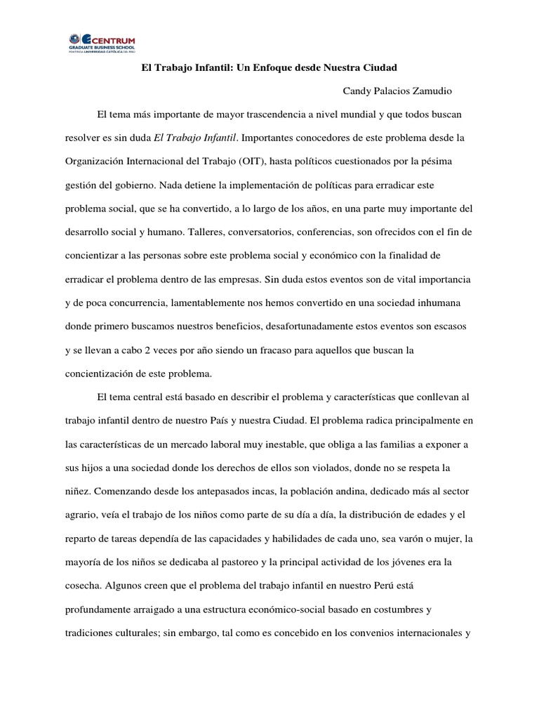 Trabajo Infantil en Cusco: Realidad y Retos | PDF | Trabajo infantil ...