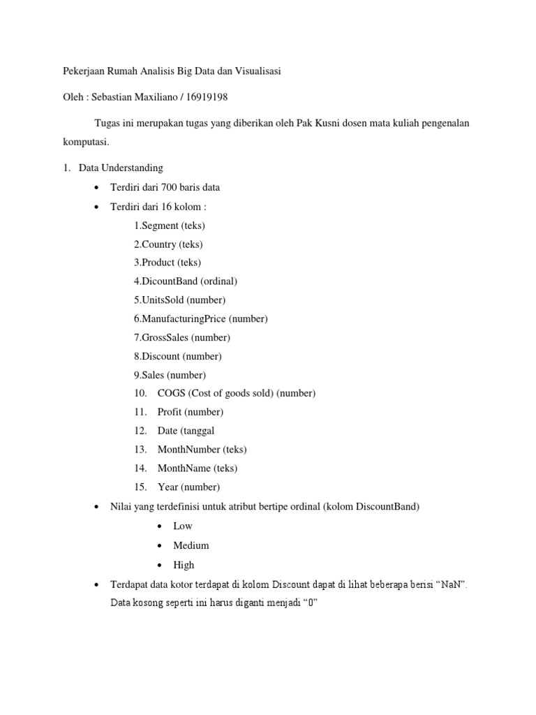 Pekerjaan Rumah Analisis Big Data Dan Visualisasi | PDF