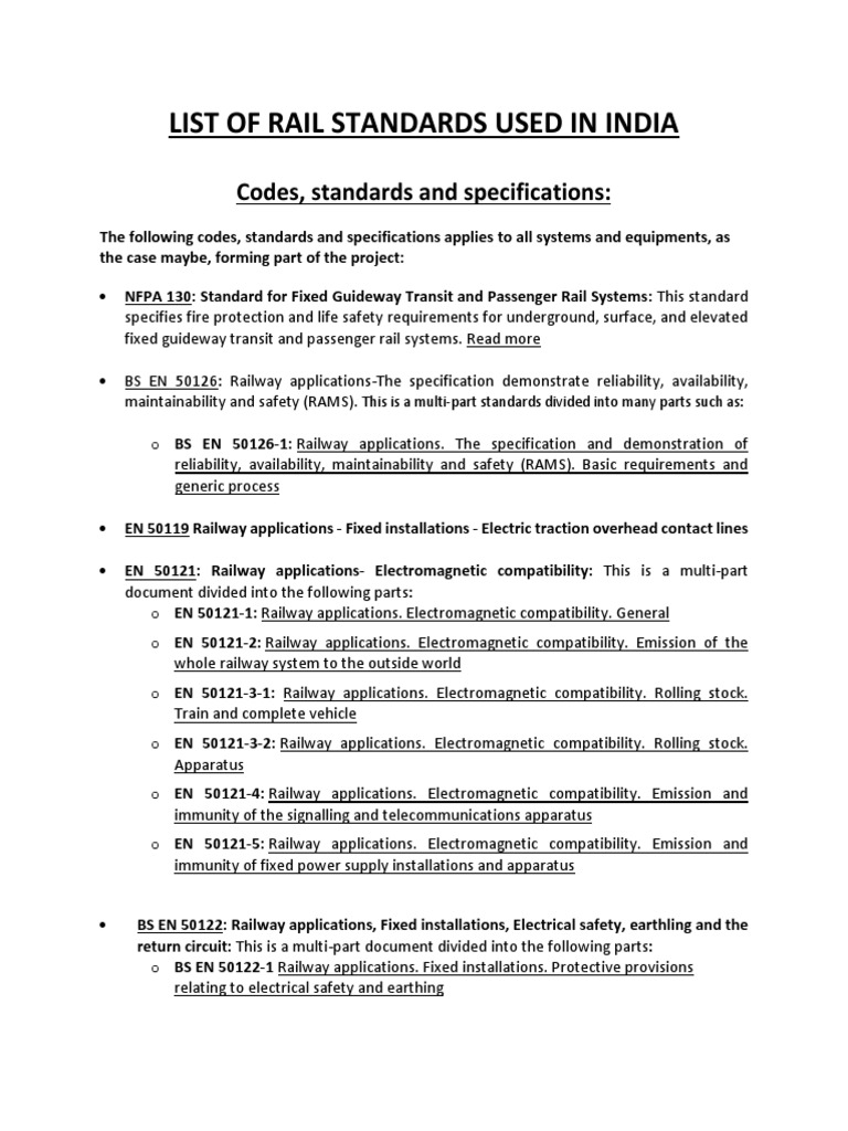 Indian Railway Standards Overview | PDF | Track (Rail Transport ...