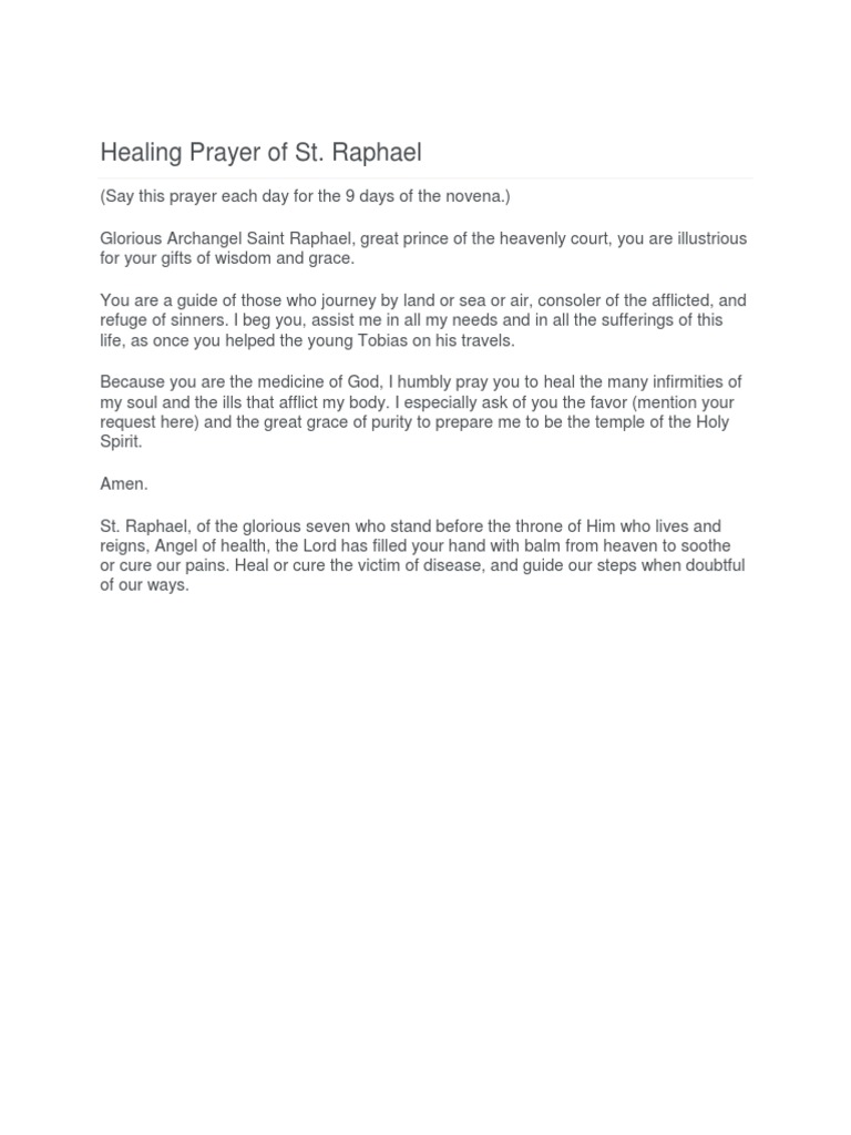 Novena To St. Raphael | PDF | Religion & Spirituality | Poetry