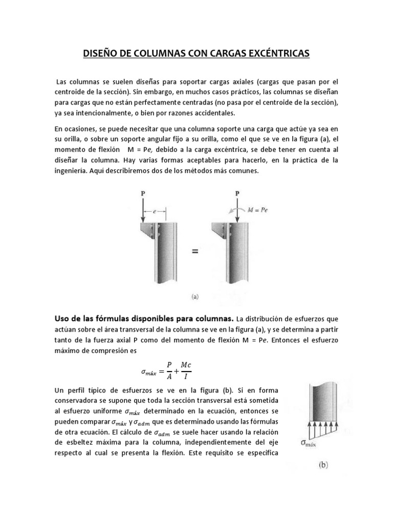 Diseño de Columnas Con Cargas Excéntricas | PDF | Doblar | Ingeniería ...