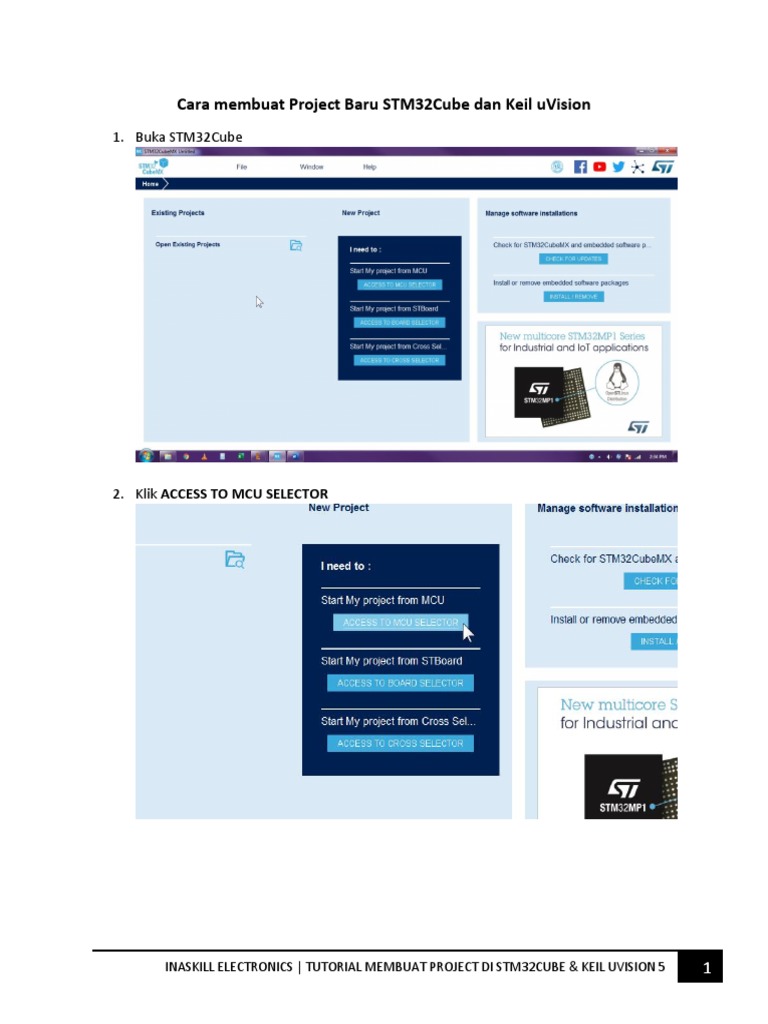 Cara Membuat Project Baru STM32Cube Dan Keil Uvision PDF | PDF