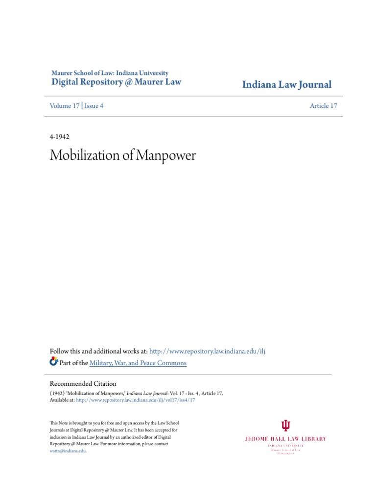 Mobilization of Manpower PDF | PDF | Trade Union | Employment