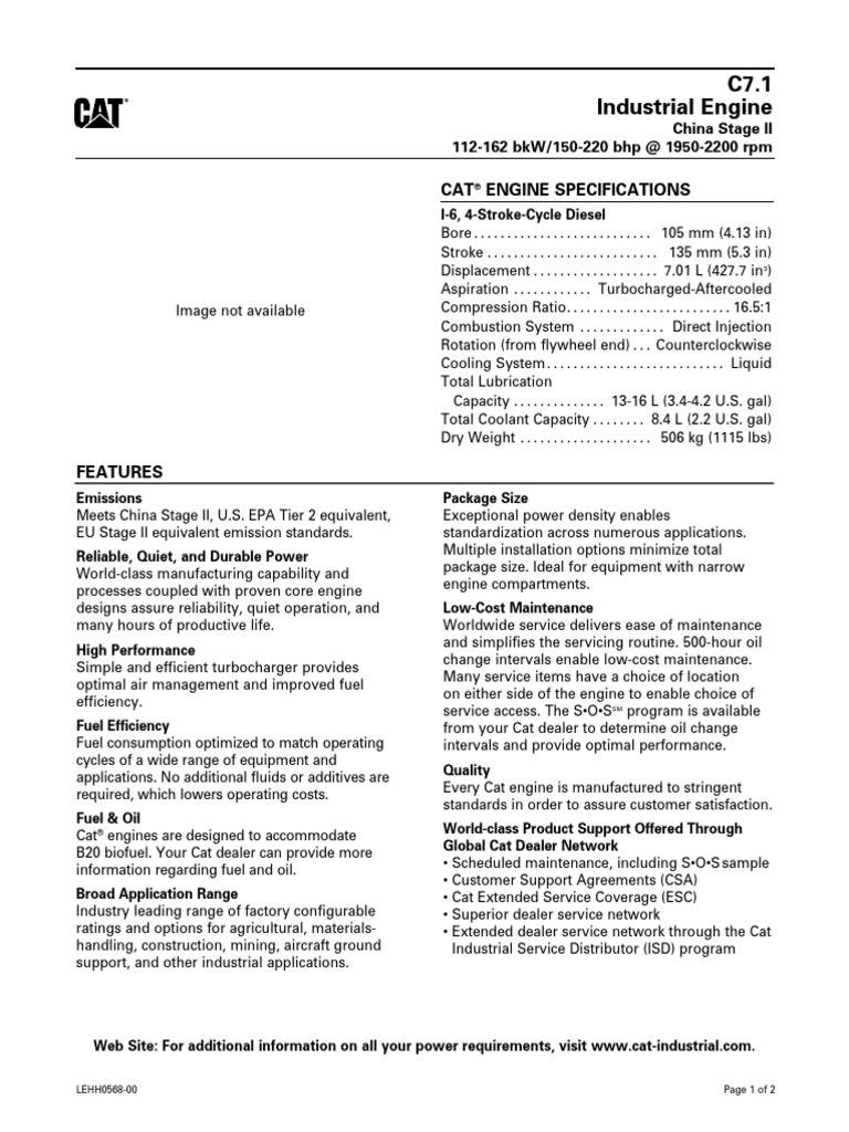 Caterpillar C7.1 | PDF | Horsepower | Engines