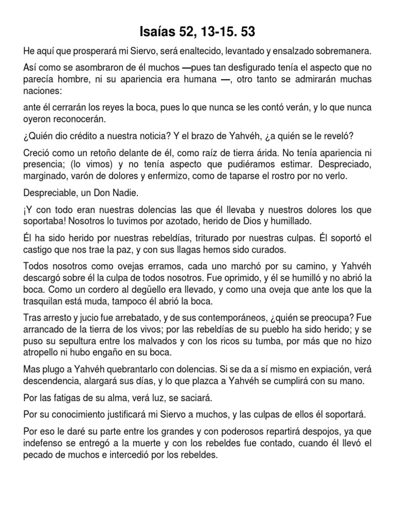 Isaías 52 | Descargar gratis PDF | Yahvé | Biblia