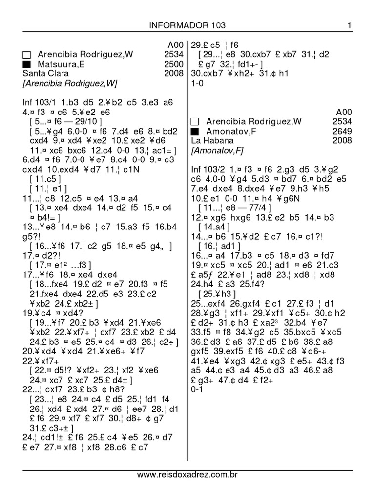 Chess Informant 103 PDF | PDF | Chess | Chess Theory