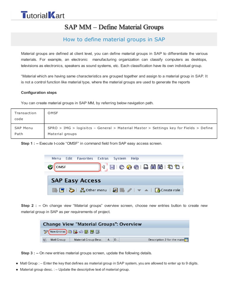 Define Material Groups PDF | PDF | Computing | Business