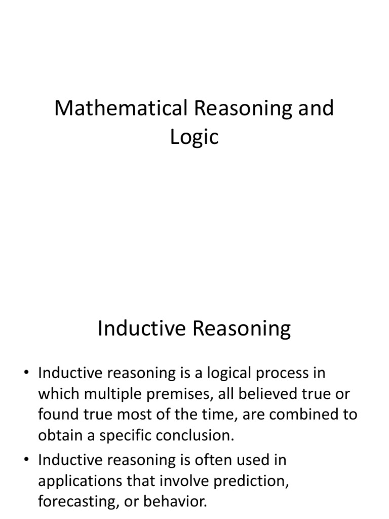 Math Reasoning | PDF | Deductive Reasoning | Inductive Reasoning