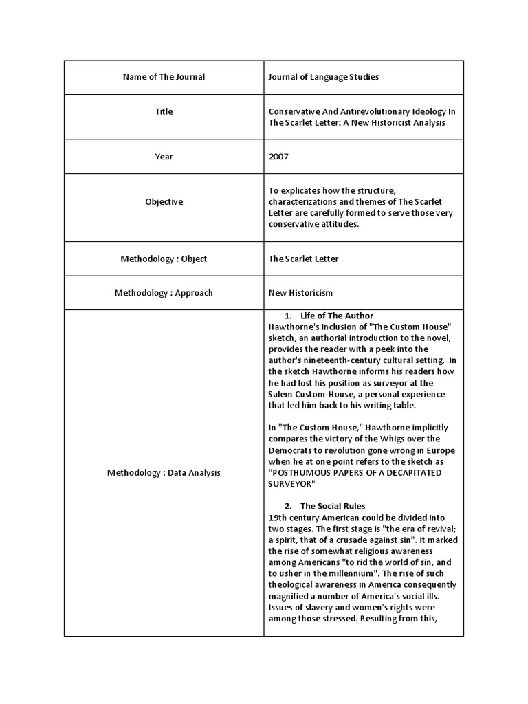 Analysis New Historicism | PDF | Nathaniel Hawthorne | The Scarlet Letter