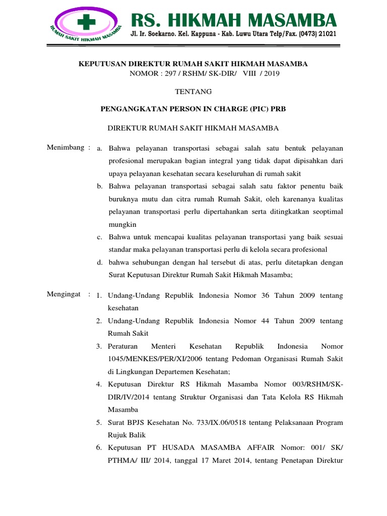 SK Pic PRB | PDF | Bisnis | Pengembangan Diri