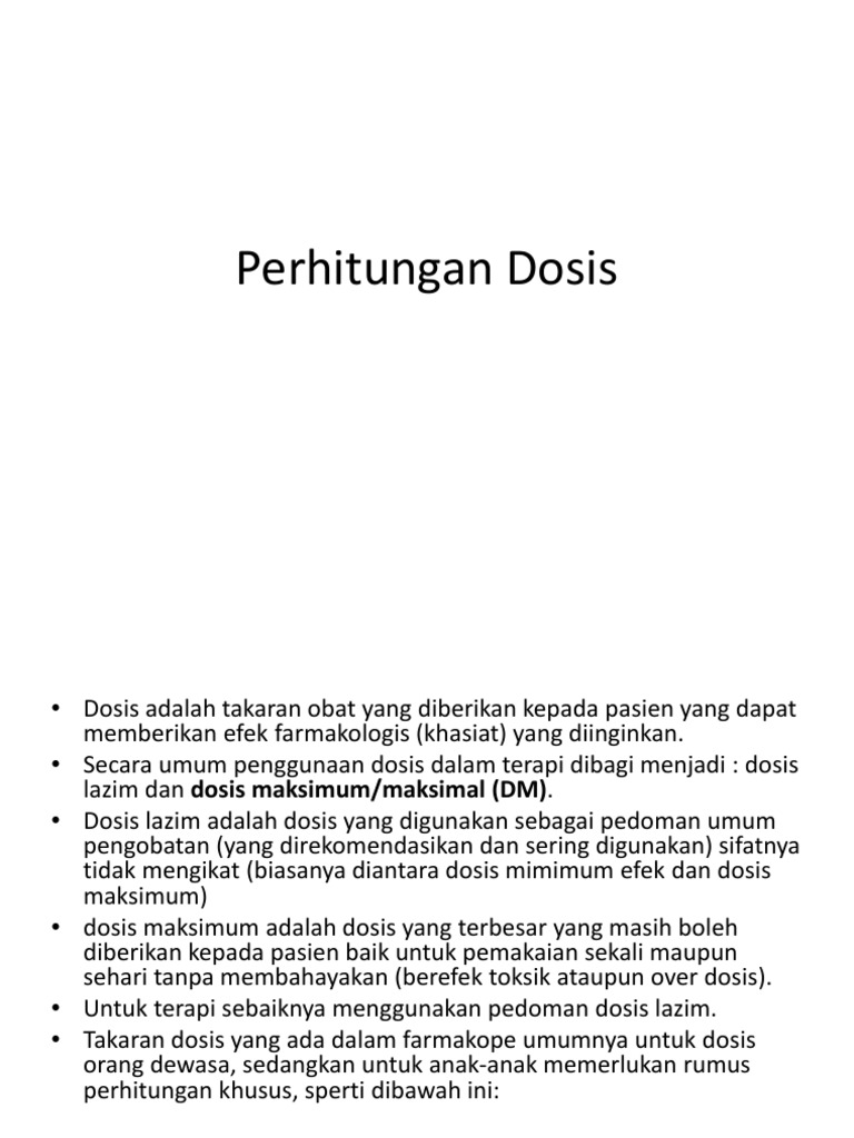 Perhitungan Dosis (Tugas PO) | PDF