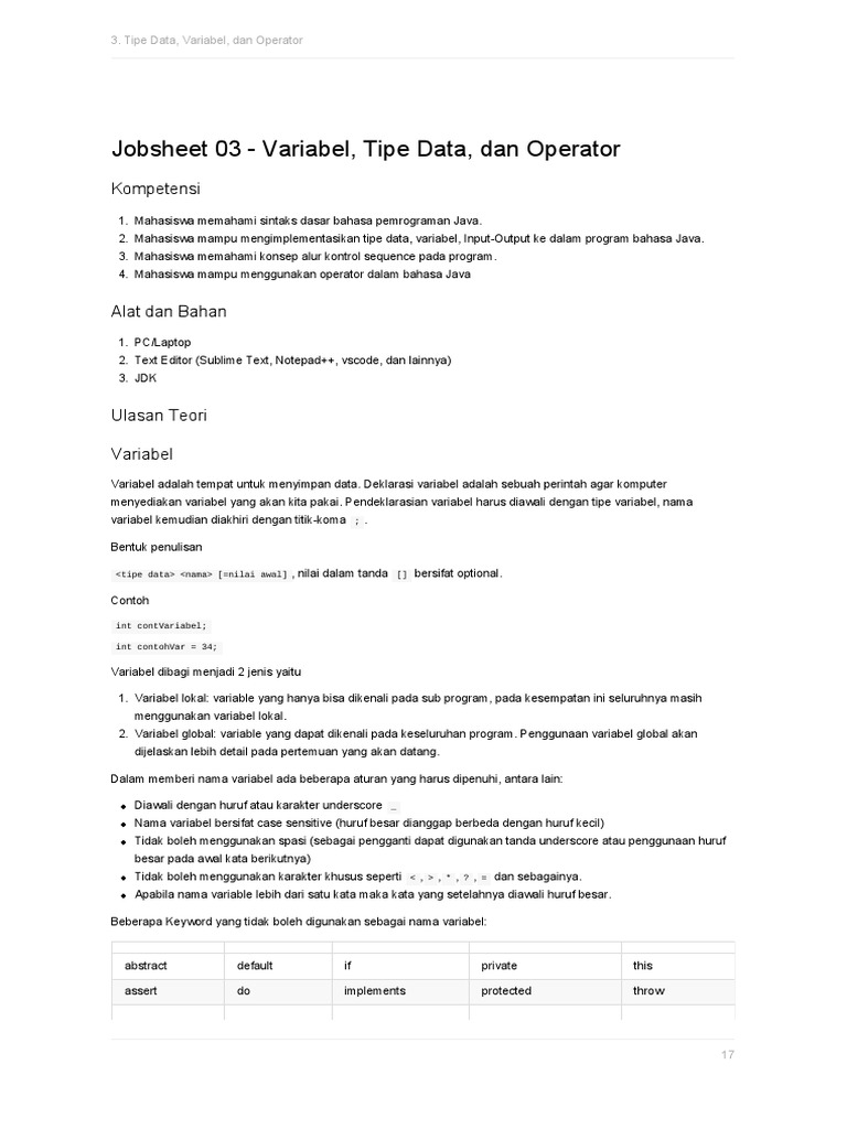 Panduan Java untuk Mahasiswa | PDF