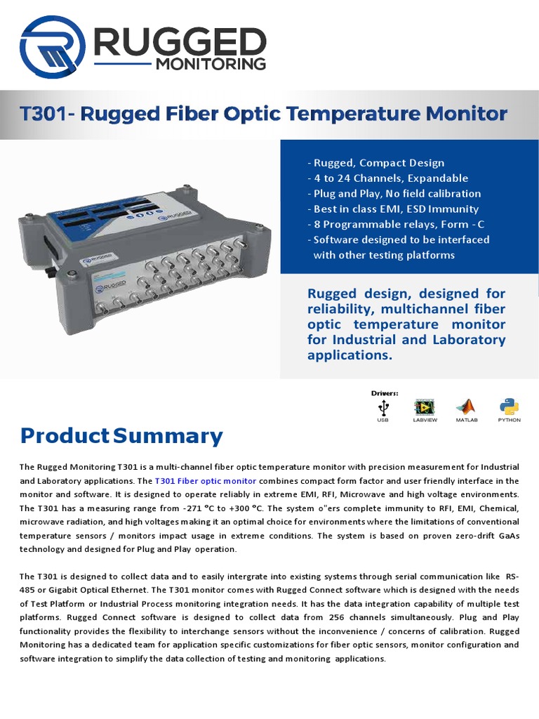 Dry Type Transformer Temperature Monitor - T301 - Rugged Monitoring PDF ...