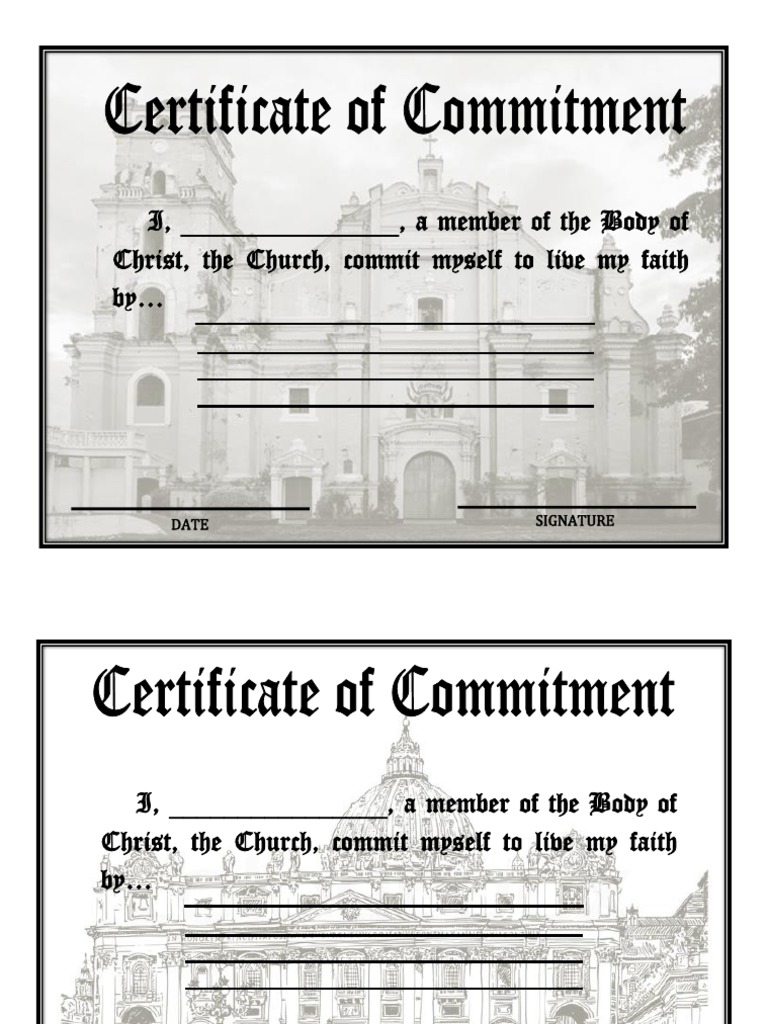 Church Commitment Form Template | PDF | Western Christianity ...