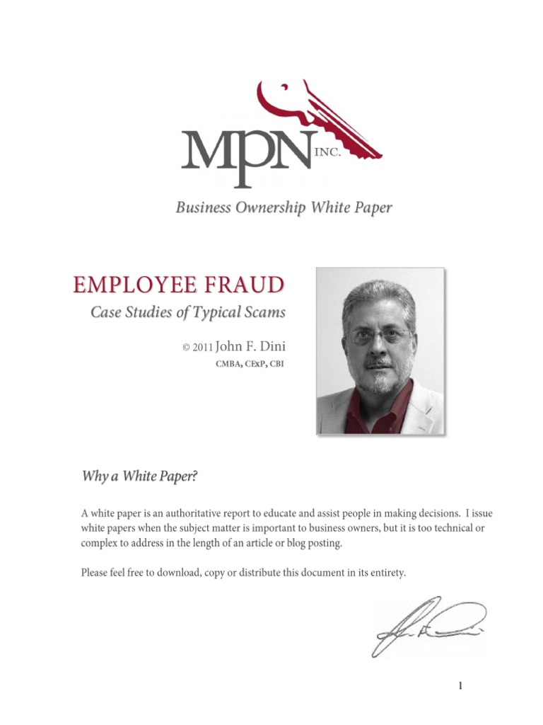 Employee Fraud PDF | PDF | Theft | Cheque