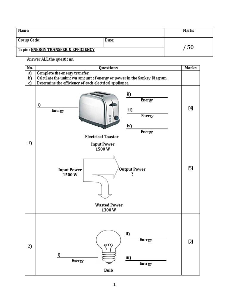 Sankey Diagram Efficiency + Energy Transfer | PDF | Nature | Electrical ...