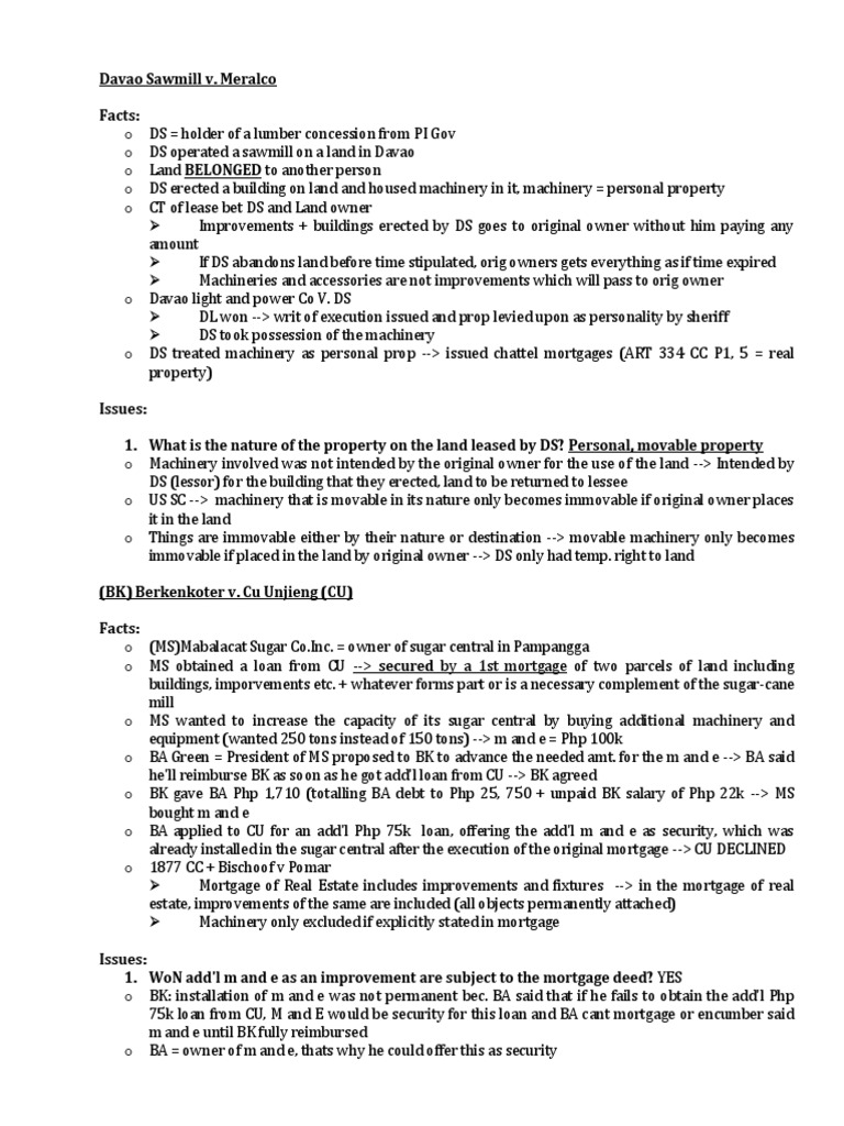 Property Case Notes | PDF | Mortgage Law | Foreclosure