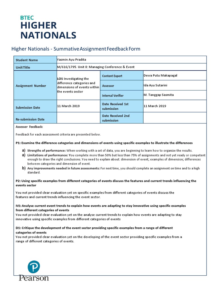 Assignment Feedback Example | PDF | Applied Psychology | Teaching