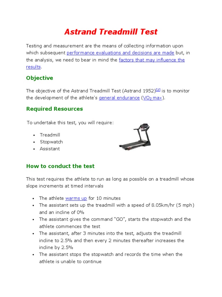 Astrand Treadmill Test Dan Bruce Treadmill Test | PDF | Sports Science ...
