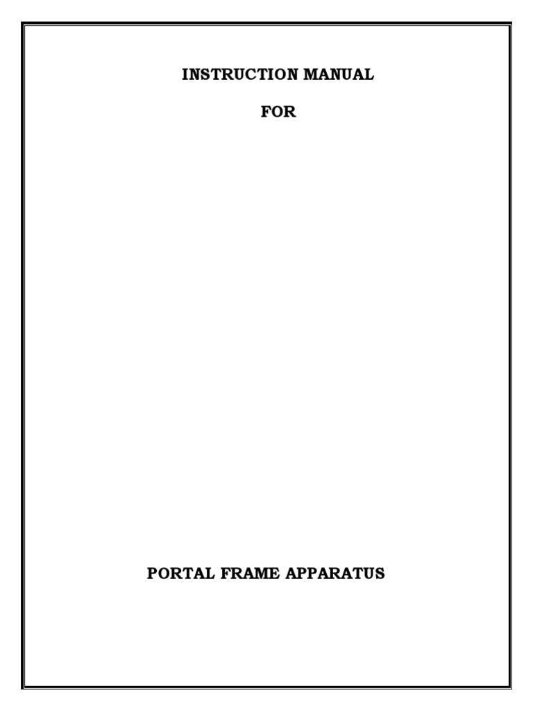 Manual Portal Frame Apparatus | PDF | Teaching Methods & Materials