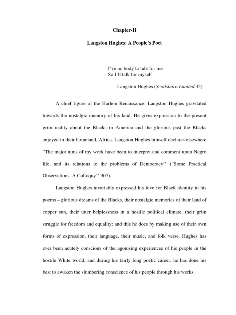 Langston Hughes | PDF | Harlem Renaissance | Blues