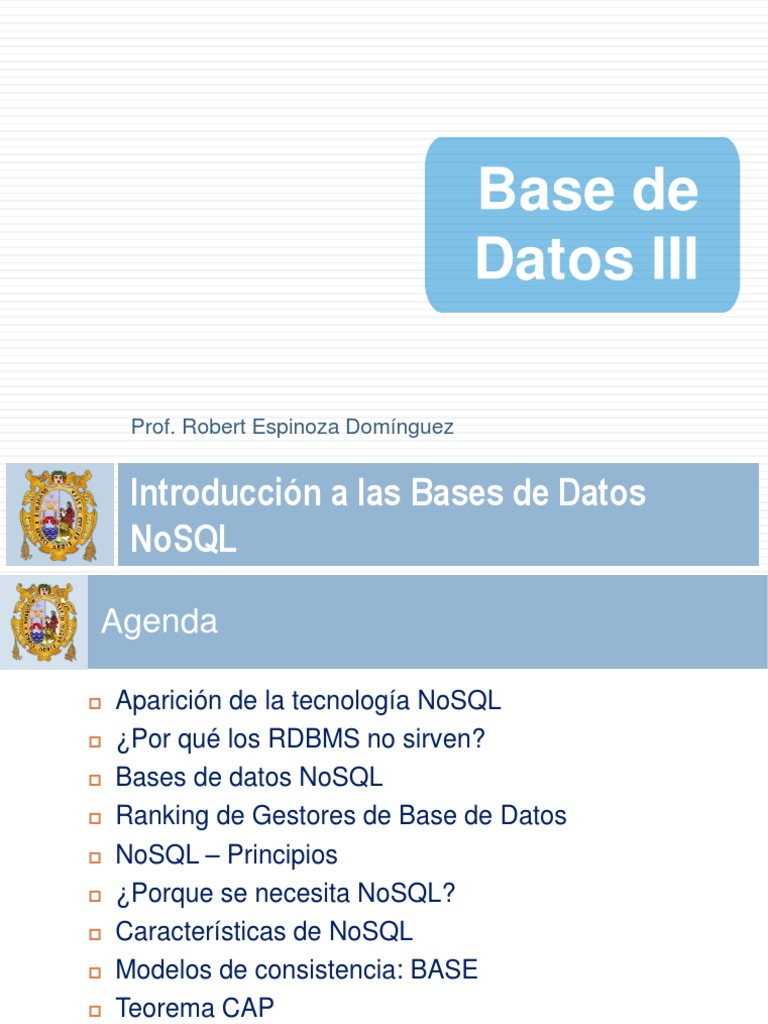 Teoría 01 - IntroduccionNoSQL | PDF | No Sql | Escalabilidad
