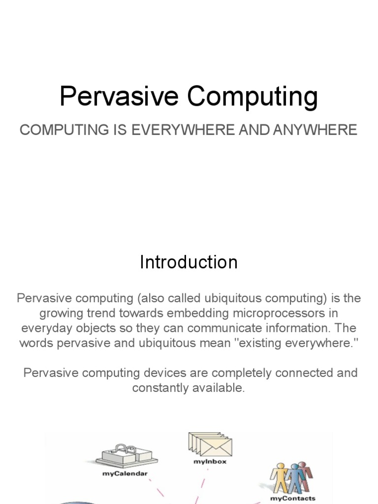 Pervasive Computing Presentation | PDF | Information Science | Electronics